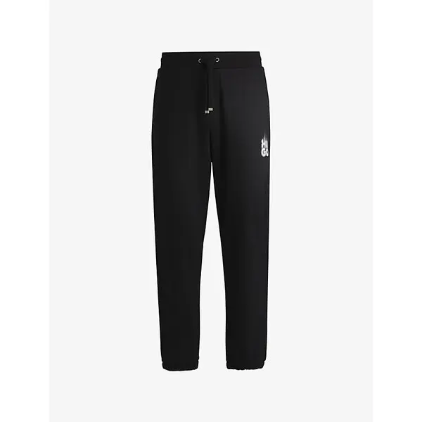 Hugo Branded-print Drawstring-waist Cotton-jersey Jogging Bottoms