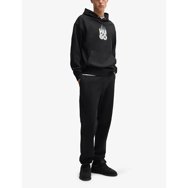 Hugo Branded-print Drawstring-waist Cotton-jersey Jogging Bottoms