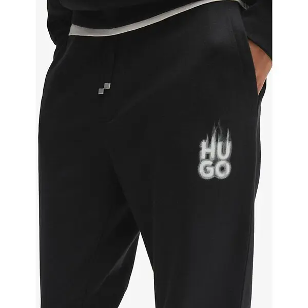 Hugo Branded-print Drawstring-waist Cotton-jersey Jogging Bottoms
