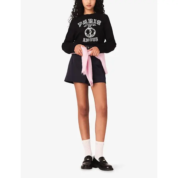 Maje Paris Amour" Embroidered Wool Blend Jumper