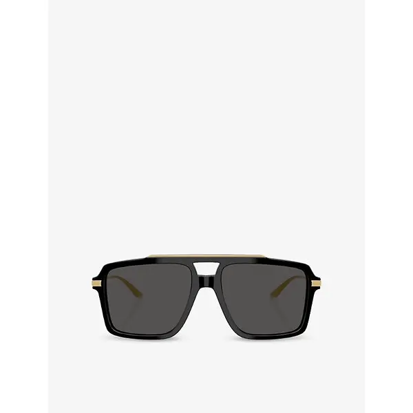 Dolce & Gabbana Dg4477 Pilot-frame Acetate Sunglasses - Black