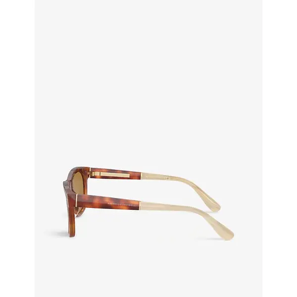 Brunello Cucinelli Pillow-frame Acetate Sunglasses - Brown