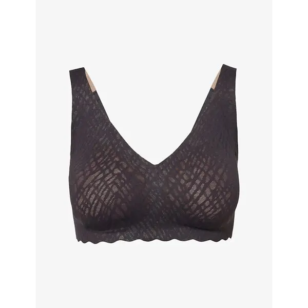 SLOGGI Zero Feel Stretch-woven Bralette - Black