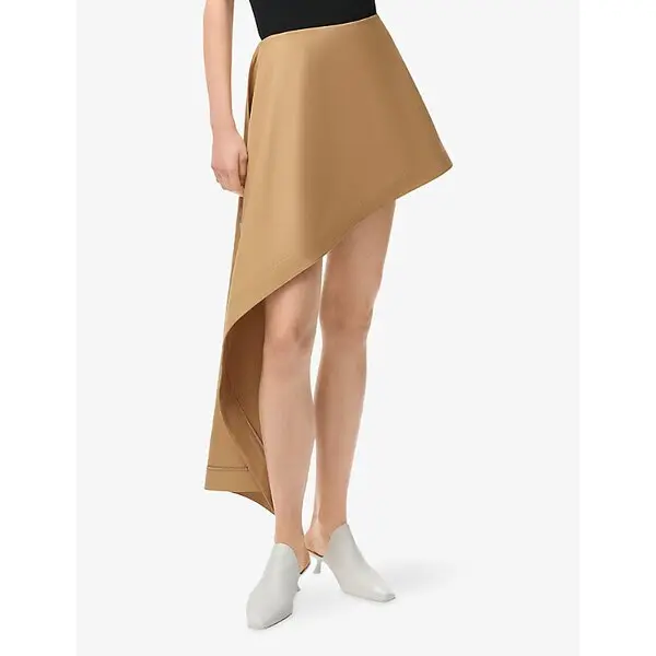 Loewe Draped Side Asymmetric Hem Mini Skirt - Beige
