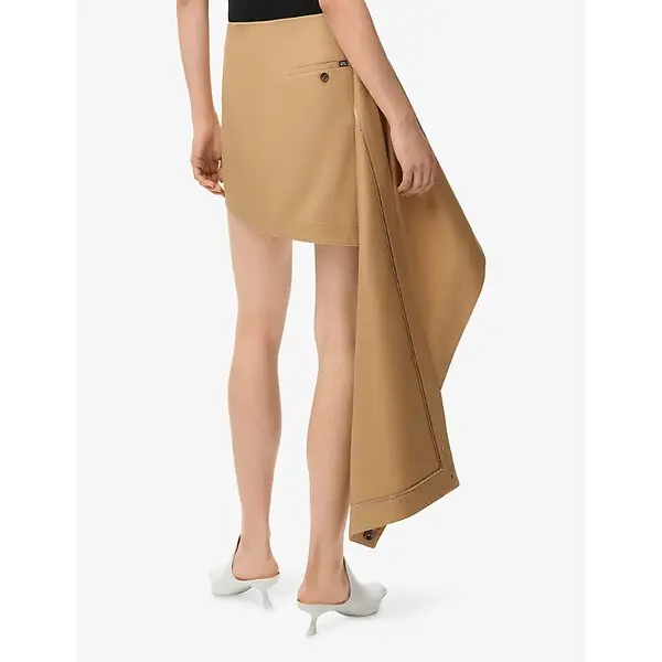 Loewe Draped Side Asymmetric Hem Mini Skirt - Beige