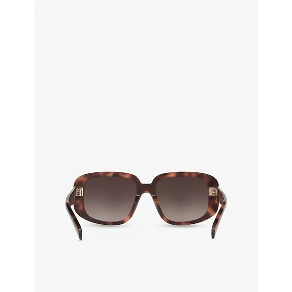 Celine Square Frame Tortoiseshell Acetate Sunglasses - Brown
