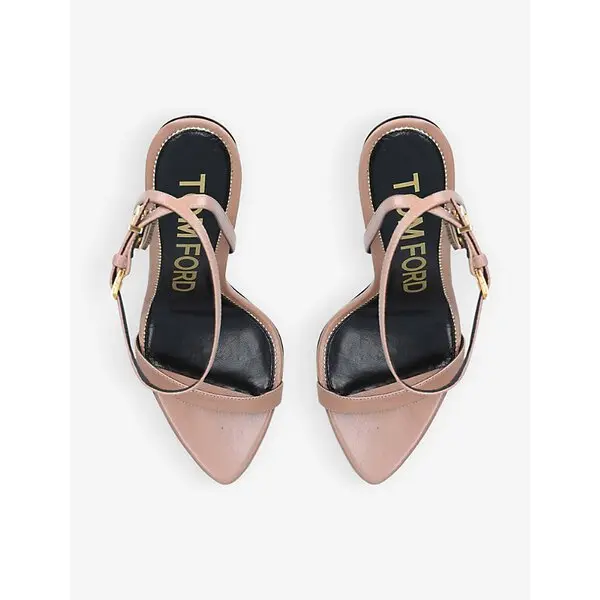 TOM FORD Padlock Leather Heeled Sandals