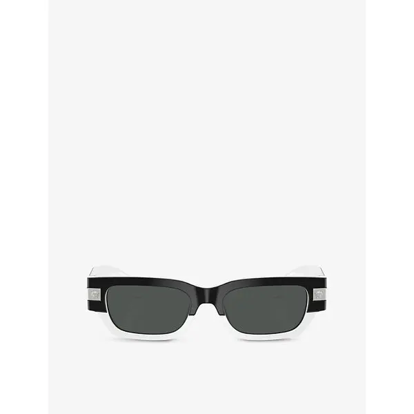 Versace Ve4465 Rectangle-frame Acetate Sunglasses - Black