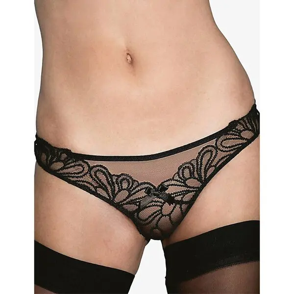Agent Provocateur Nelle Embroidered Mesh Briefs