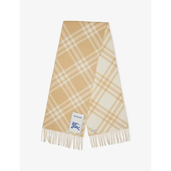 Burberry Check Cashmere Scarf - Sand