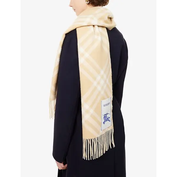 Burberry Check Cashmere Scarf - Sand