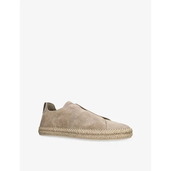 Zegna Triple Stitch Suede Espadrilles - Grey