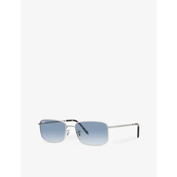 Ray-ban Rb3717 Rectangle-frame Sunglasses - Silver