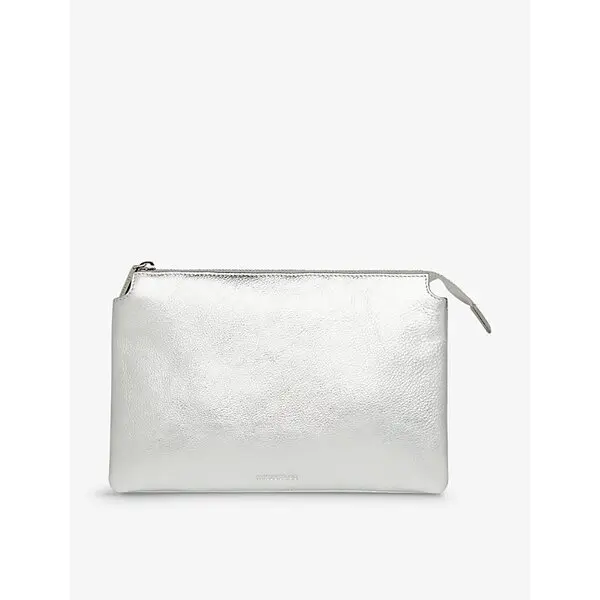 Whistles Elita Metallic Leather Clutch Bag