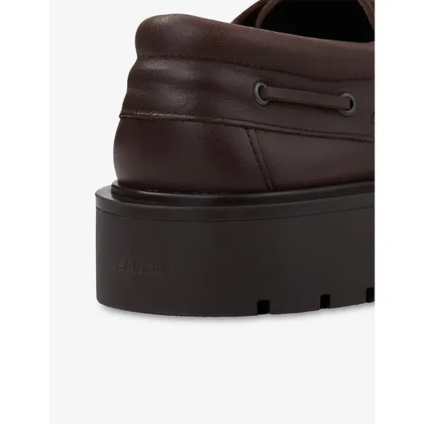 Sandro Lace-up Leather Loafers With Chunky Sole