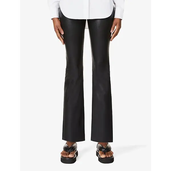 Commando Cropped Flared Faux-leather Trousers