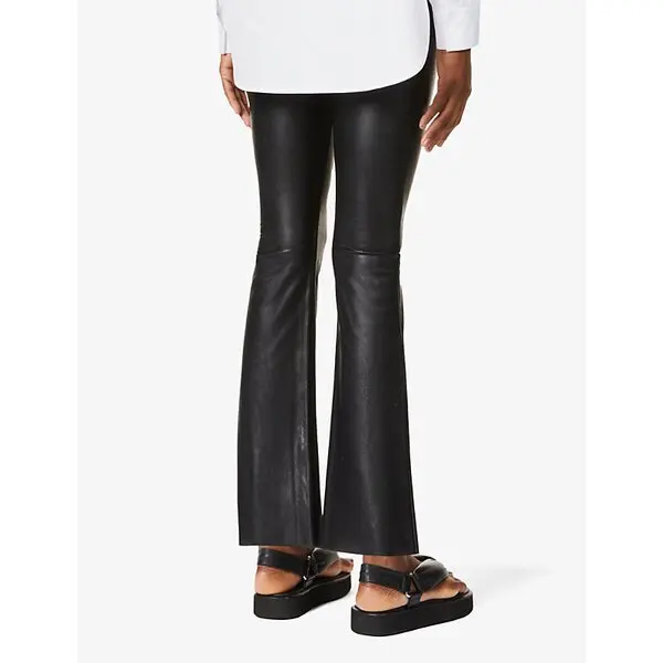 Commando Cropped Flared Faux-leather Trousers