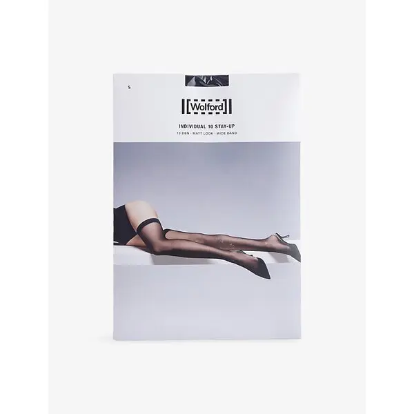 Wolford Individual 10 Stay-up Tights - Black