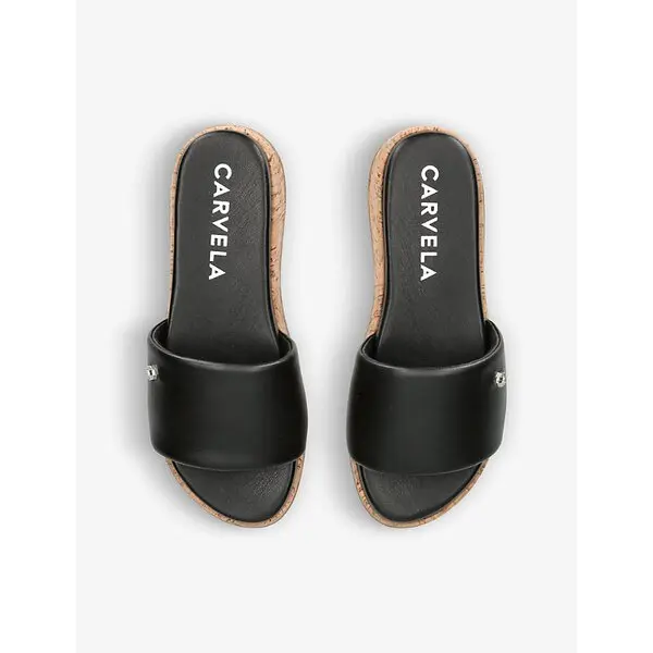 Carvela Cloud Logo-embellished Flat Leather Mules
