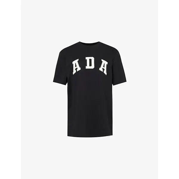 ADANOLA Logo-embroidered Cotton-jersey T-shirt - Black