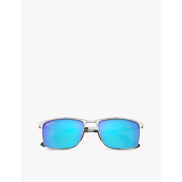 Ray-ban Rb3726m Scuderia Ferrari Rectangle Sunglasses - Silver