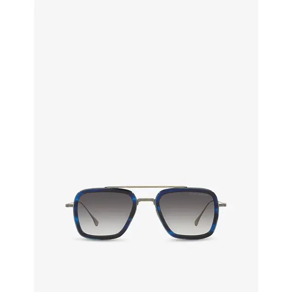 Dita Aviator-frame Metal Sunglasses - Blue