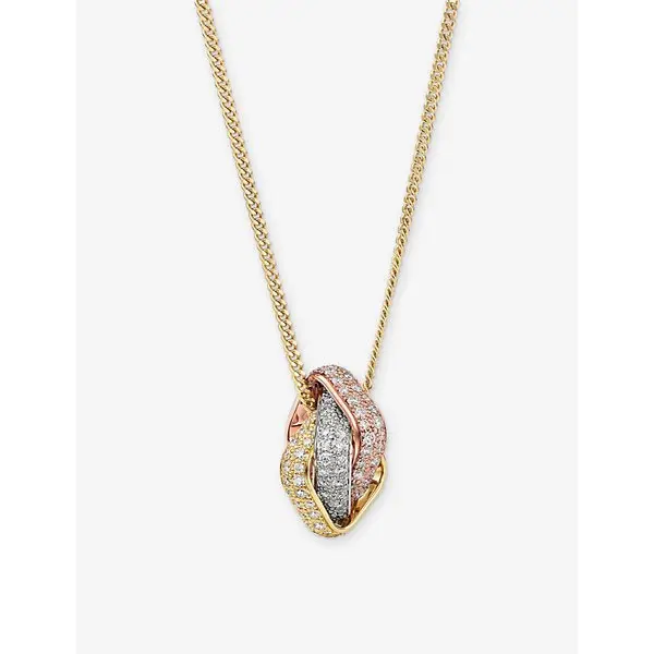 Cartier Trinity Cushion 18ct Gold And Diamond Pendant Necklace - Mixed Metals