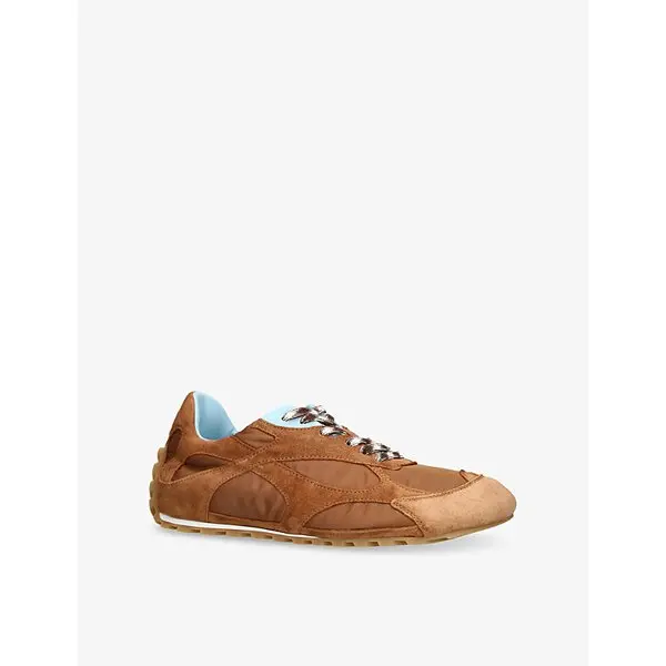 Bottega Veneta Orbit Flash Suede And Shell Trainers - Tan