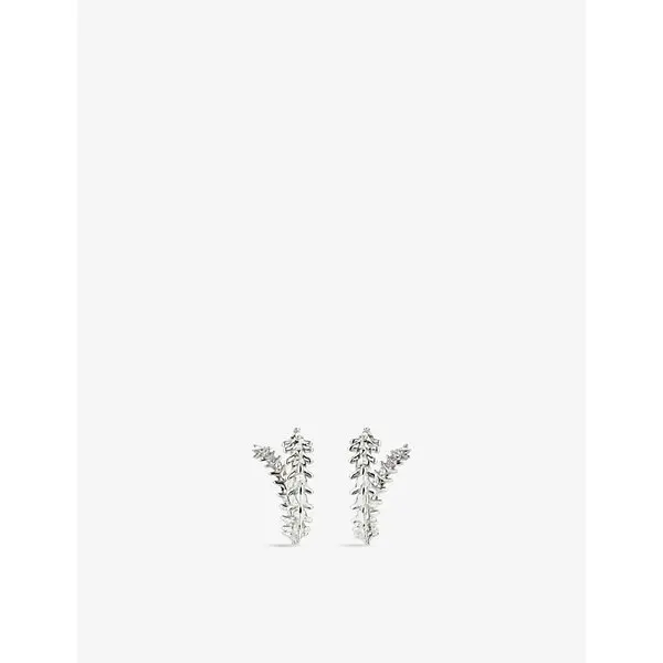 SHAUN LEANE Serpent Trace Sterling Mini Hoop Earrings - Silver