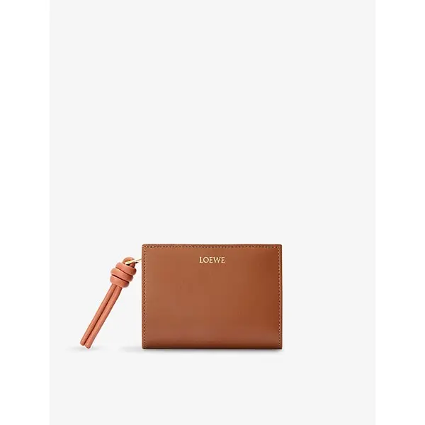 Loewe Knot Compact Leather Wallet - Tan/papaya