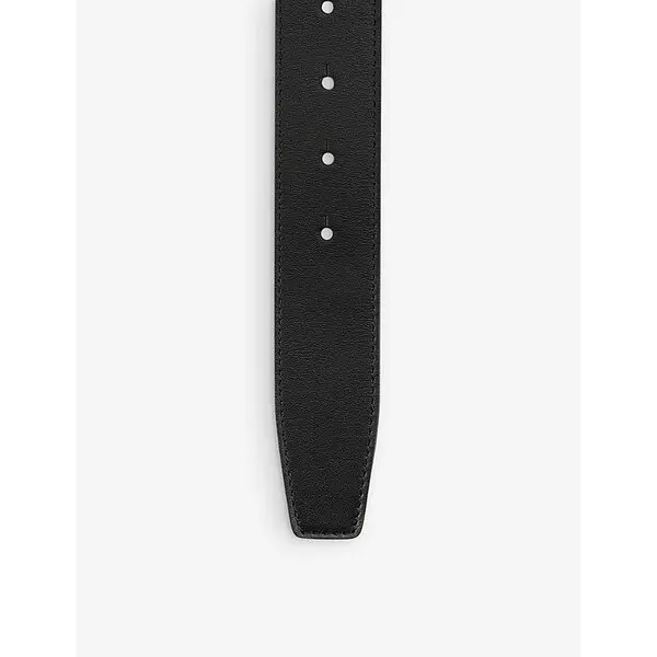 CHRISTIAN LOUBOUTIN Logo Buckle Leather Belt - Black