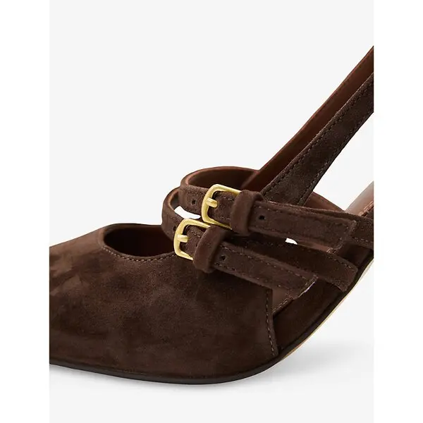 REISS Beatrice Suede Slingback Heels