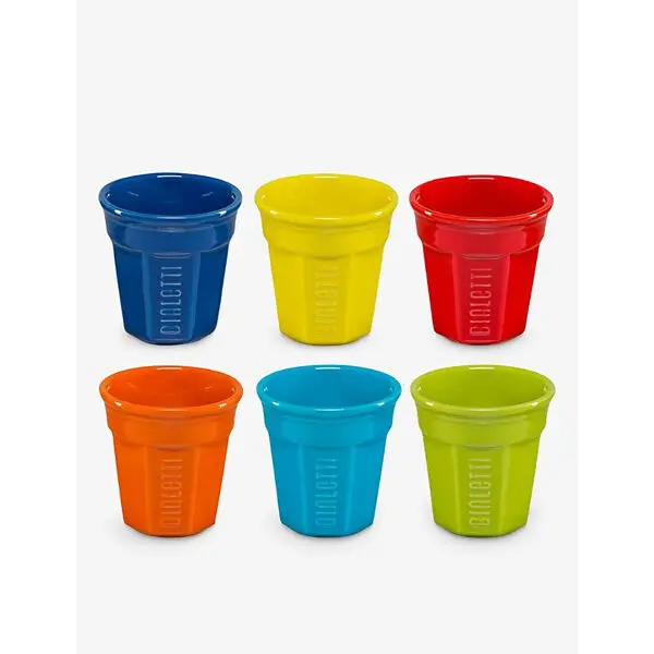 BIALETTI Logo Porcelain Espresso Cups Set Of Six