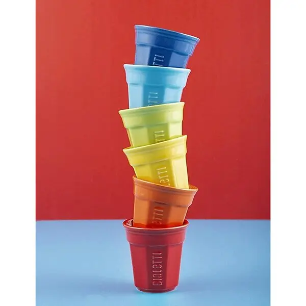 BIALETTI Logo Porcelain Espresso Cups Set Of Six