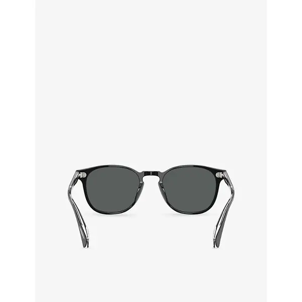 Oliver Spencer Finley Round Frame Acetate Sunglasses - Black