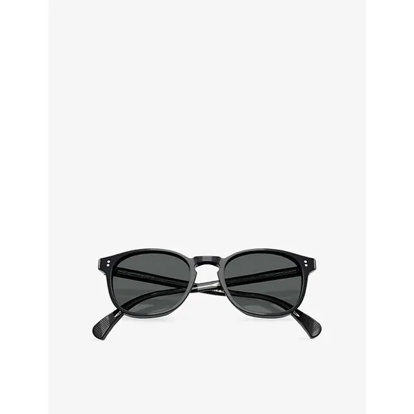 Oliver Spencer Finley Round Frame Acetate Sunglasses - Black