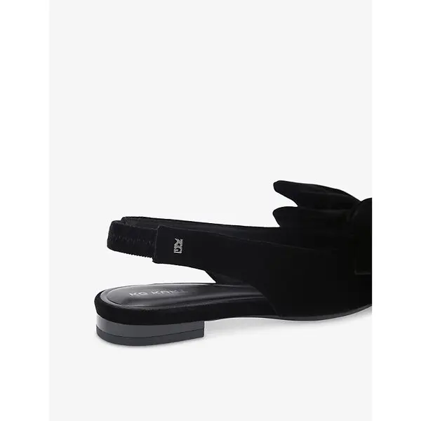 Kurt Geiger Sophia Flat Velvet Mules With Bow Detailing