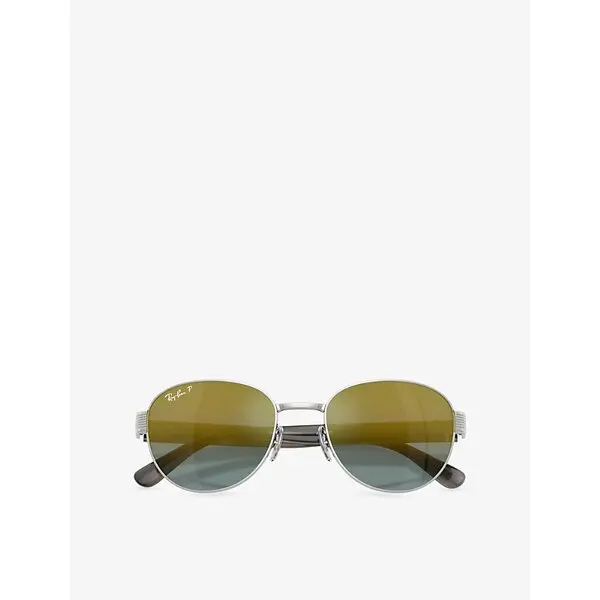 Ray-ban Rb3766ch Round Metal Sunglasses - Silver