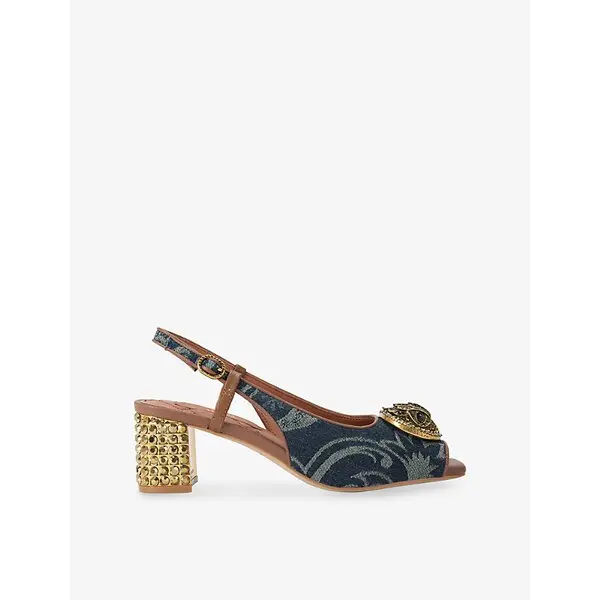 Kurt Geiger Chelsea Heeled Woven Sling-back Courts - Blue/pal.c
