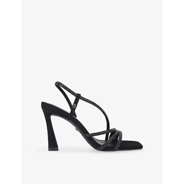 Kurt Geiger Sweetie Gem Woven Heeled Slingbacks - Black