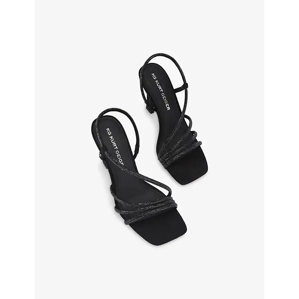 Kurt Geiger Sweetie Gem Woven Heeled Slingbacks
