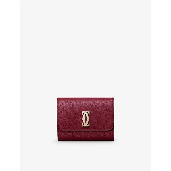 Cartier C De Mini Leather Wallet - Cherry