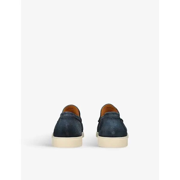 Magnanni Paraiso Suede Slip-on Loafers - Navy