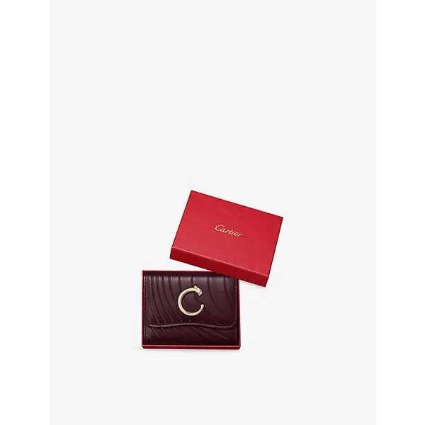 Cartier Panthère C De Mini Leather Wallet - Grape