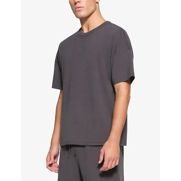 SKIMS Lounge Relaxed-fit Cotton-blend Jersey T-shirt - Ash