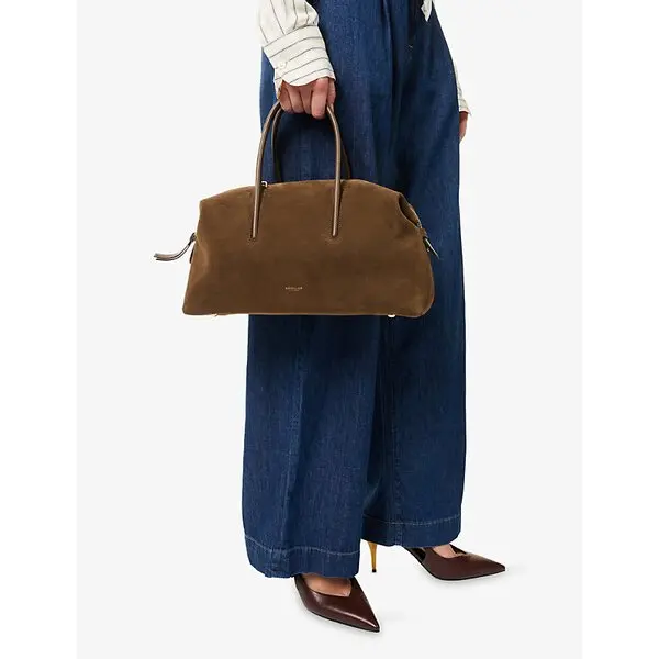 DEMELLIER Midi Stockholm Suede Handbag - Hazel/hazel