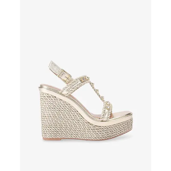 Carvela Sorella Rope Wedge Sandals - Gold