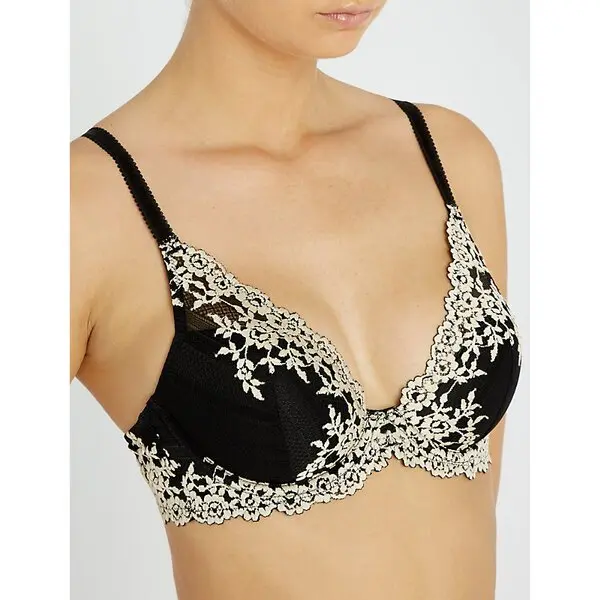 Wacoal Embrace Lace Stretch-lace Plunge Underwired Bra - Black