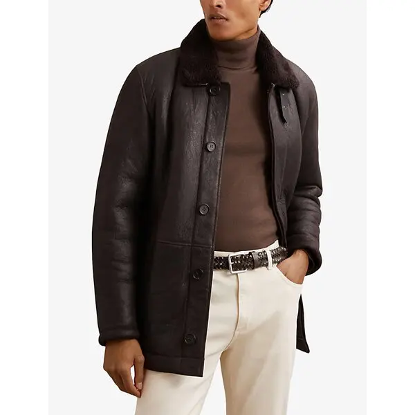 REISS Carlton Woven Leather Belt