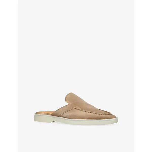 AURELIEN Suede Slip-on Slippers - Beige Comb